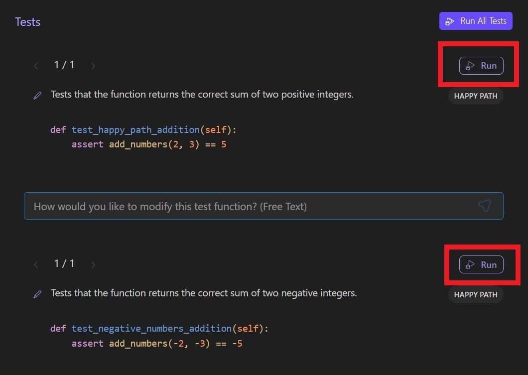 Run Code Tests | Qodo Run Code Tests | Qodo