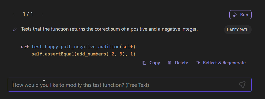 Enhance a Single Test (Chat with TestGPT) | Qodo