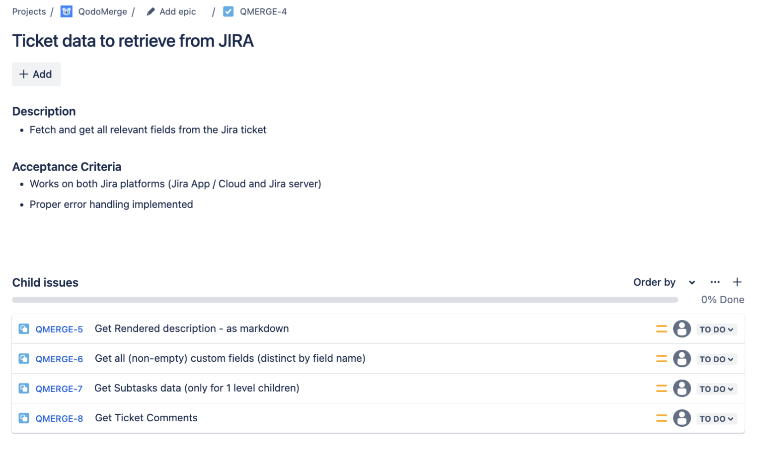 Qodo Merge Jira integration for ticket compliance