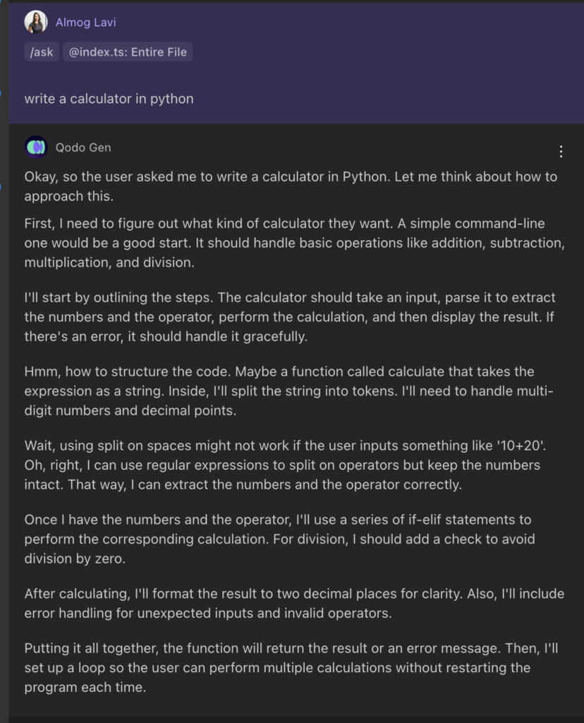 Announcing support for DeepSeek-R1 in our IDE plugin, self-hosted by Qodo